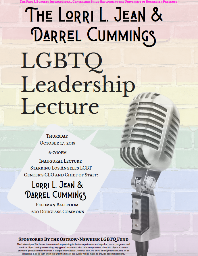 Lorri L. Jean & Darrel Cummings LGBTQ Leadership Lecture Series : LGBTQ ...
